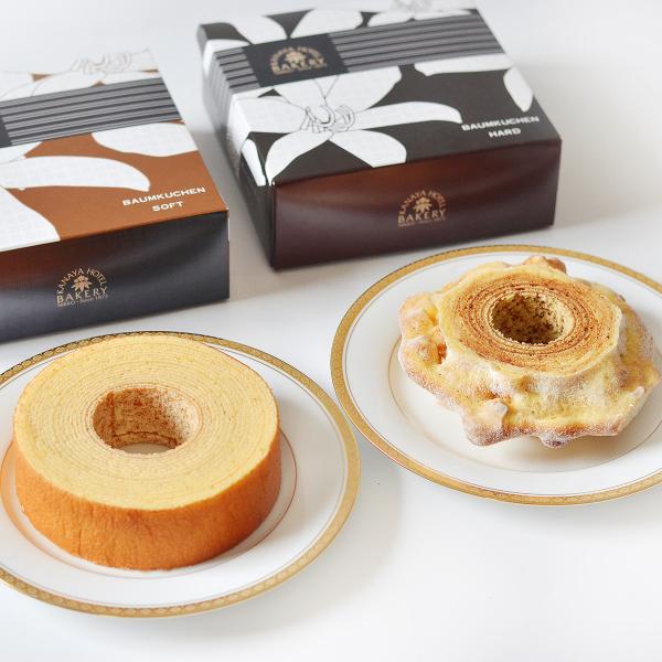 栃木は日光にある老舗ホテル・金谷ホテルで親しまれているバームクーヘンを2種類（金谷ふんわりバウム・金谷ハードバウム）セットにしました。金谷ふんわりバウムはバニラ風味のソフトタイプ。金谷ハードバウムは発酵バターを使用し香り豊かに仕上げました。...