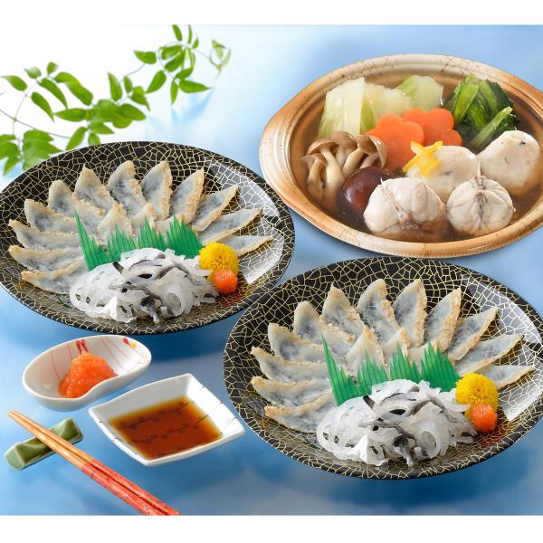 関とら本店 藤フーズの「真ふくたたき刺身と真ふく個食鍋」セットです。ふくの本場下関の職人による、真ふくのたたき刺身とお一人様用寄せ鍋、皮、薬味をお届けします。真ふく寄せ鍋は電子レンジで簡単調理でき、野菜・出汁などがすべて入っています。風味と...