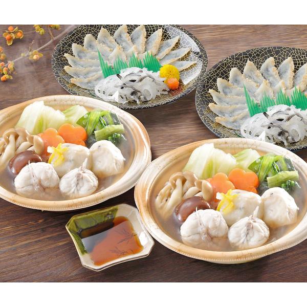 関とら本店 藤フーズの「真ふくたたき刺身と真ふく個食鍋」セットです。職人による真ふくのたたき刺身、皮、薬味と、お一人様用寄せ鍋をお届けします。真ふく寄せ鍋は電子レンジであたためるだけの簡単調理です。野菜・出汁などがすべて入っています。風味と...