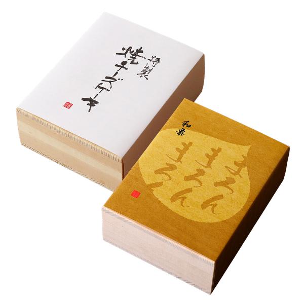 武蔵野茶房がお届けする、お店で人気の「特製焼チーズケーキ」と、どこを食べても”和栗”を存分に味わえる「和栗のモンブラン -まろん まろん まろん-」をセットにした木箱入ギフトです。＜特製焼チーズケーキ＞チーズ配合率約70％の特別感、スッと溶...