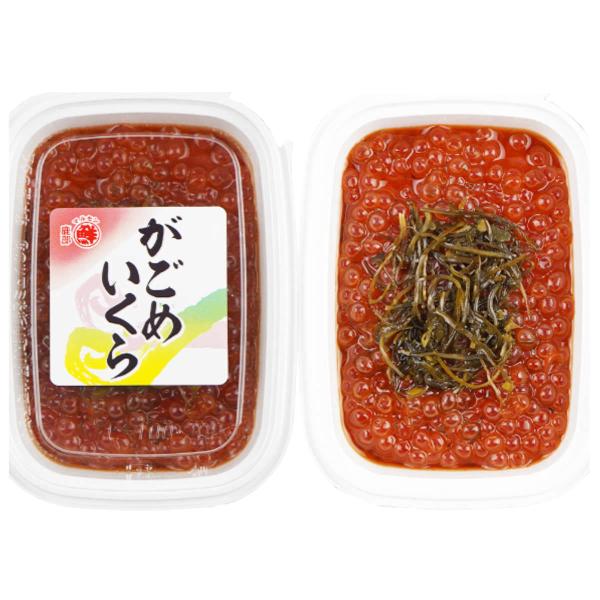 「いくら 北海道産 がごめいくら」は北海道産の旬の秋鮭の卵を一粒一粒丁寧に揉みほぐして、特製のしょうゆダレで漬け上げたいくらしょうゆ漬けに、粘りと濃厚な旨味が特徴の「がごめ昆布」を合わせました。旬のいくらのプチプチした食感に、がごめ昆布の濃...