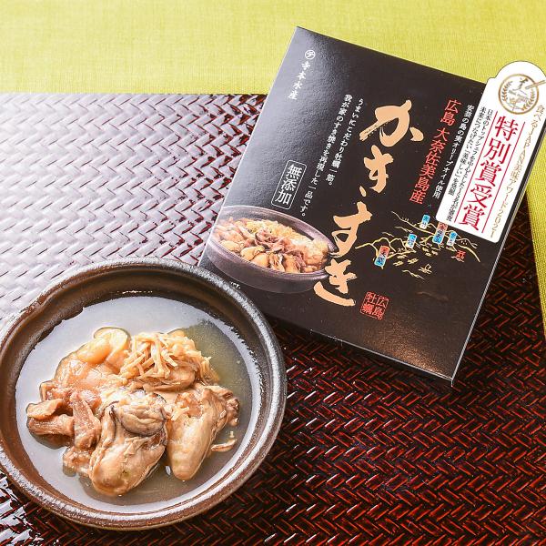 昭和初期に創業したかき小屋の牡蠣すきの味を再現した「かきすき 牡蠣のすき焼き」です。瀬戸内の海で育てられた生でも食べられる剥きたての牡蠣を厳選し、低カロリーでコラーゲンたっぷりの国産牛すじ肉、エノキダケ、地元で栽培・加工されたオリーブオイル...