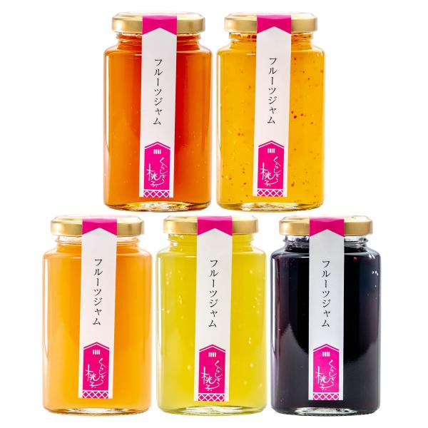 くらしき桃子の「岡山 フルーツ ジャム 5種 詰め合わせ」は、岡山県特産の清水白桃やシャインマスカット、黄金桃、いちじく、マルベリーなどのフルーツの果肉を贅沢に使用して作ったジャムのセットです。果物の風味を大切に低糖度に仕上げました。パンの...