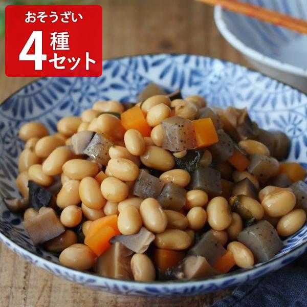 濱金商店（はまきんしょうてん）で人気のレトルト惣菜4品。いずれもやわらかく炊き上げたのが魅力です。常温保管でき、開封してそのまま食べられます。常備菜・酒の肴・お弁当のおかずなどにおすすめです。＜ごもく豆やわらか煮＞国産の厳選大豆のみをたっぷ...