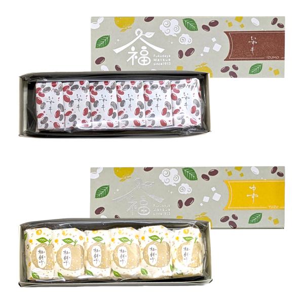 大正2年（1913年）に創業した、島根県松江市の老舗”銘菓柚餅子本舗 福田屋”がお届けする「柚餅子 いずも ギフトセット」です。福田屋の看板商品「柚餅子（ゆべし）」と「いずも」を詰め合わせました。おやつ、お茶請け、お茶菓子などとしてお取り寄...