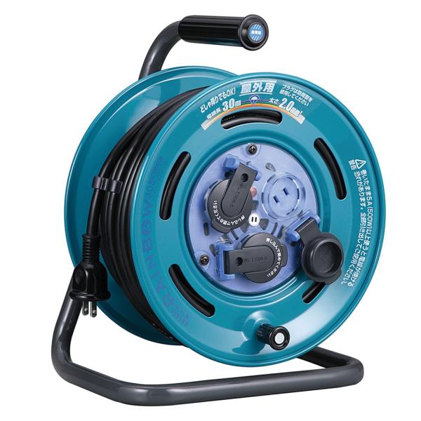 【商品概要】電線仕様(種別・太さ×心数):VCT 2.0?×2心、製品定格:125V・5Aコンセント定格:2P・15A・125V、コンセント数:2P×3個質量:6.8kg、コード長さ:30m、サイズ:H353×W275×D219mmその他特...
