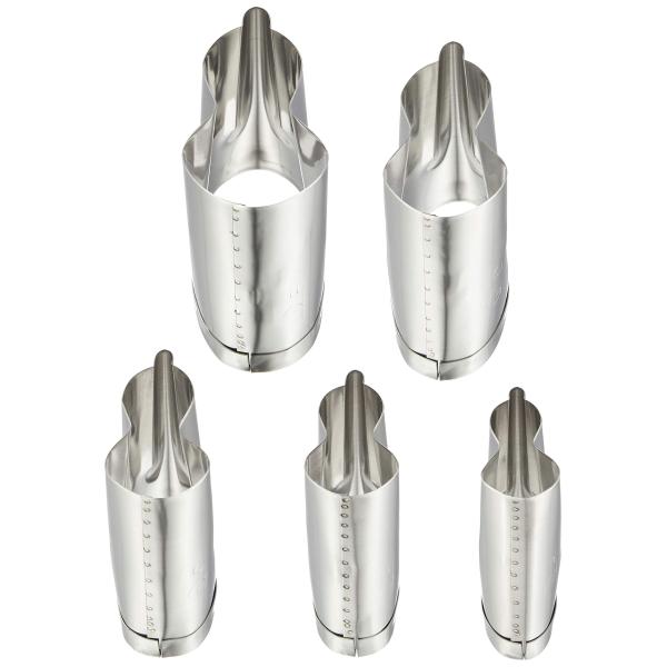 【商品概要】サイズ:特大(E)23×45mm/大(D)20×41mm/中(C)15×35mm/小(B)13×29mm/少々(A)12×24mm(全て高さ45mm)重量:49g素材・材質:18-0ステンレス原産国:日本【商品説明】【商品詳細】...