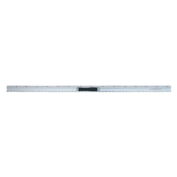 【商品概要】サイズ:全長3860(分割時1930)×巾23×厚さ19mm重量:1000g材質:本体/アルミ、端部/ゴム長さの許容度:-0.8~+1.3mm真直度:3.2mm以内目盛:1面/メートル目盛(1mmピッチ)+尺相当目盛(5厘ピッチ...