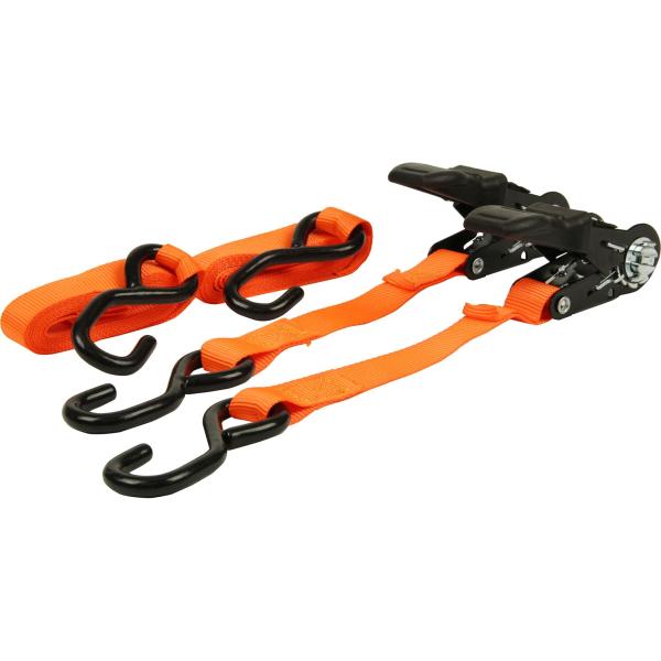 【商品概要】用途:荷物運搬時、荷崩れ防止・転倒防止の結束・固定ベルト幅:25mm、全長:2.3m(固定側0.3m/調整側2m)最大使用力:1.25kn(127kg)、破断荷重:5kn(509kg)バックルの種類:ラチェットバックル、端末の仕...