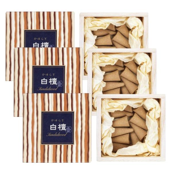 【商品概要】【商品説明】穏やかにひろがる素朴な香木白檀の香りです【商品詳細】ブランド：日本香堂(Nippon Kodo)商品種別：ホーム＆キッチン商品名：日本香堂　かゆらぎ　白檀　コーン型12個入　3箱セット商品内容：12個 (x 3)【当...