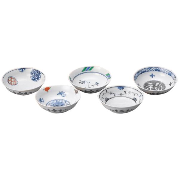 【商品概要】サイズ:φ15×H4.5cm×5個本体重量:1200g素材・材質:磁器原産国:日本容量:400ml【商品説明】【商品詳細】ブランド：西海陶器商品種別：ホーム＆キッチン商品名：西海陶器 波佐見焼 多用鉢 染錦絵変り 化粧箱入 直径...
