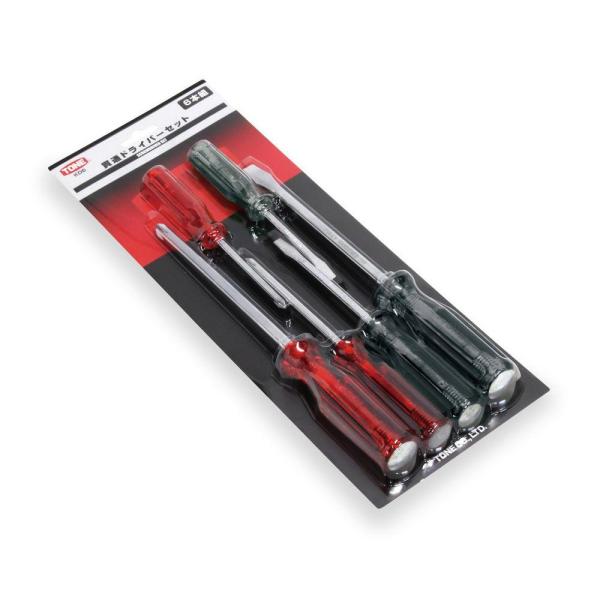 【商品概要】セット点数:6点セット内容:先端規格・軸長(mm) -0.6×4.9・75、-0.8×6.0・100、-1.0×9.0・150、+No.1・75、+No.2・100、+No.3・150質量:0.75kgマグネット付貫通ドライバー...