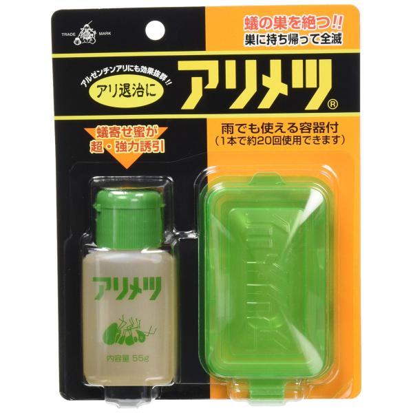 【商品概要】アリでお悩みではないですか? アリメツは、アリの巣を全滅させて退治!!アリメツはアリの生活状態と習性を永年研究した結果生まれた殺蟻剤です。アリの通り道に仕掛けるだけで、巣全体丸ごと退治雨でも使える専用容器付のセットです。お子様や...