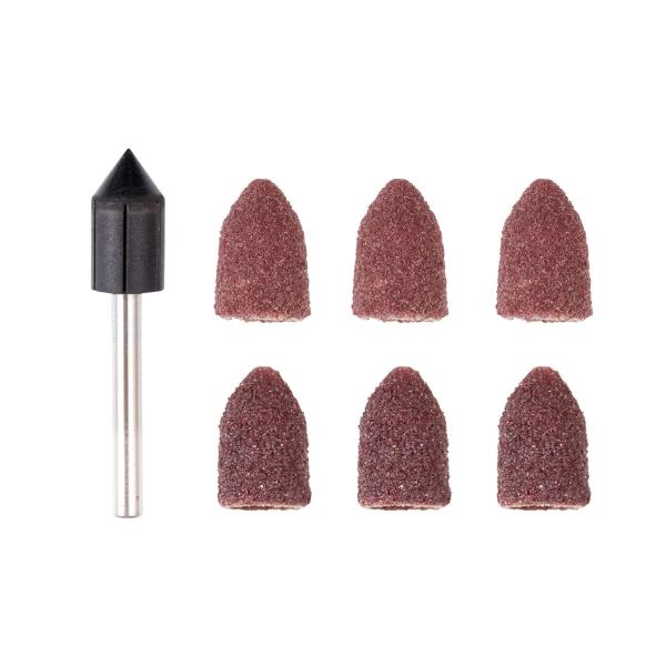 【商品概要】寸法:ペーパー部分　高さ13×φ9mm。シャフト径:φ3.0mm。材質:80番、120番ヤスリペーパー。最適回転数:20000min-1(回/分)。【商品説明】●木工・金工の研磨、仕上げに。●内側穴の研磨にも。●パッケージサイズ...