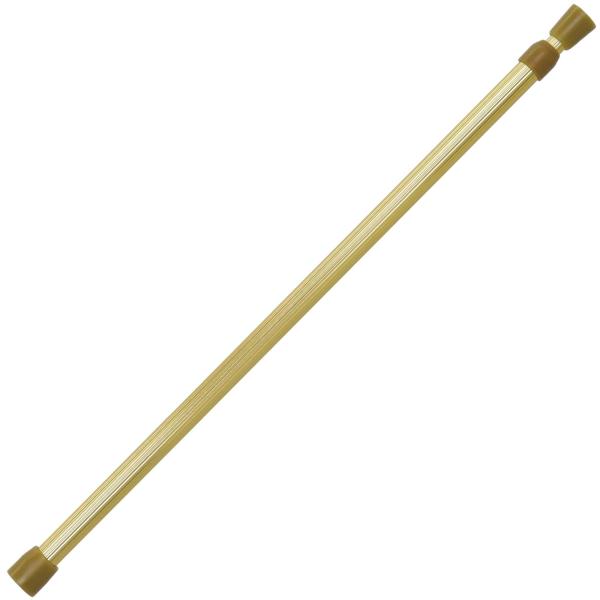 【商品概要】サイズ： S 巾40〜70cm×直径1.8cm材質：アルミゴールドメッキ中国製両サイドのキャップは取り外し可能耐荷重：約5.0kg ※使用場所の条件により不可能の場合があります。【商品説明】お部屋や棚を傷つけずに設置できるから賃...