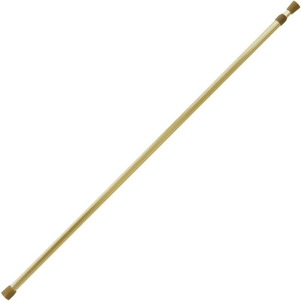 【商品概要】サイズ： M 巾70〜120cm×直径1.8cm材質：アルミゴールドメッキ中国製両サイドのキャップは取り外し可能耐荷重：約3.0kg ※使用場所の条件により不可能の場合があります。【商品説明】お部屋や棚を傷つけずに設置できるから...