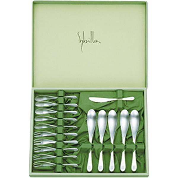 【商品概要】サイズ (約):箱サイズ/335×265×35mm重量 (約):箱込み重量/840g素材・材質:ステンレス生産国:日本セット内容:ディナースプーン・コーヒースプーン・ヒメフォーク×各5、バターナイフ×1、食器洗浄器対応【商品説明...