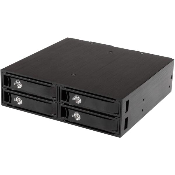 【商品概要】2.5インチSASまたはSATAドライブをひとつの5.25インチベイに追加してストレージシステムを構築5~15mm高さのSSDおよびHDDまで幅広く対応縦向きまたは横向きで搭載できるモバイルラックで、簡単かつ間違いのないトレイ挿...