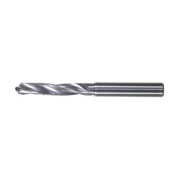 【商品概要】寸法：直径8.6mm×シャンク径10mm×有効溝長40mm×全長100mm表面処理：ALD角度：90°被削材：◎焼入れ鋼(〜45HRC)・焼入れ鋼(45HRC〜)、○セラミック(マシナブル)、△調質鋼・チタン合金加工用途：穴加工...
