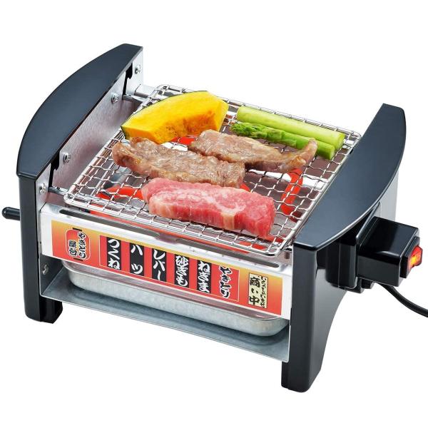 【商品概要】電源 ：AC100V(50/60Hz）消費電力 ：650W製品寸法 ：225×150×105mm電源コード長： 約1.8m材質 ：本体フェノール樹脂・アルスター【商品説明】●家庭で美味しくやきとり屋台。スイッチが付きた。余分な脂...