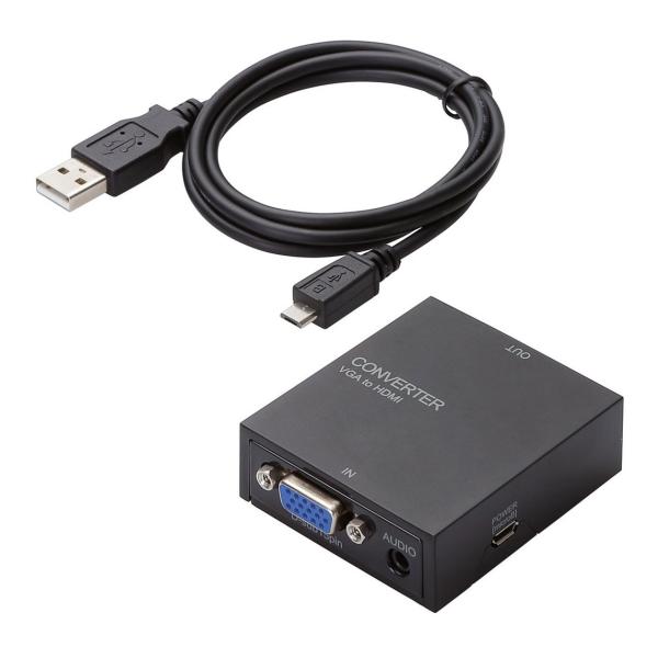 【商品概要】VGA信号と音声信号をHDMI信号に変換するコンバーターです。アナログ映像信号(VGA/D-Sub15pin)をHDMIのデジタル映像信号に変換することができます。アナログ音声をφ3.5ステレオミニ端子から入力し、映像信号と一緒...