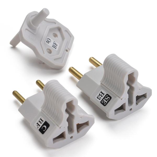 【商品概要】2つのプラグと付属の補助プラグを使うことでヨーロッパ全域のコンセントタイプに対応するプラグセットです付属のアースカバーを使用すれば、差込みプラグにアースピンがある場合完全に覆い隠すことができるので安全です（特許取得）通電確認ラン...