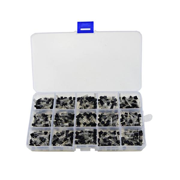 【商品概要】製品名：600pcs 15値パワートランジスタ;モデル：S9012、S9013、S9014、S9015、S9018、A1015、C945、S8050、S8550、2N2222、2N3904、2N3906、2N5401、2N555...
