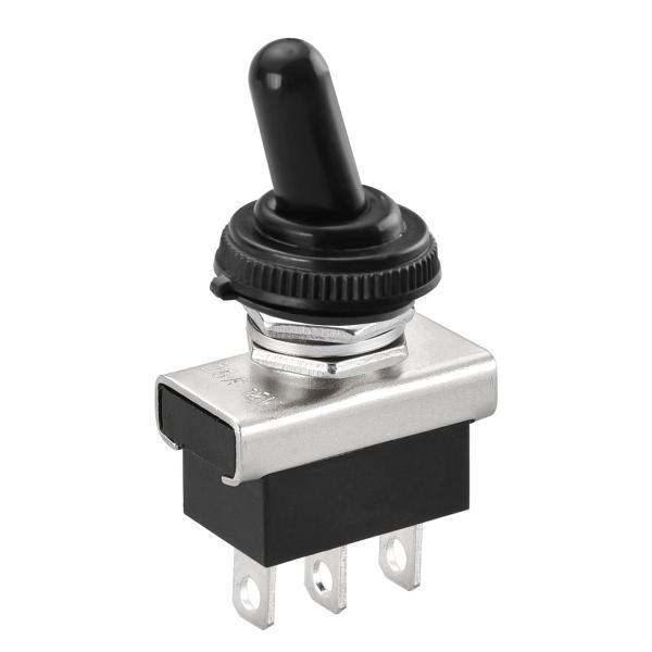 【商品概要】入力：12VDC,25A取付穴サイズ：12.2mmSPST, オン/オフ(ON-OFF)全体のサイズ（約）：29 x 15 x 61mm3ピン端子幅：1/4 "（6.3mm）【商品説明】低電圧または高電圧回路で使用されるトグルス...
