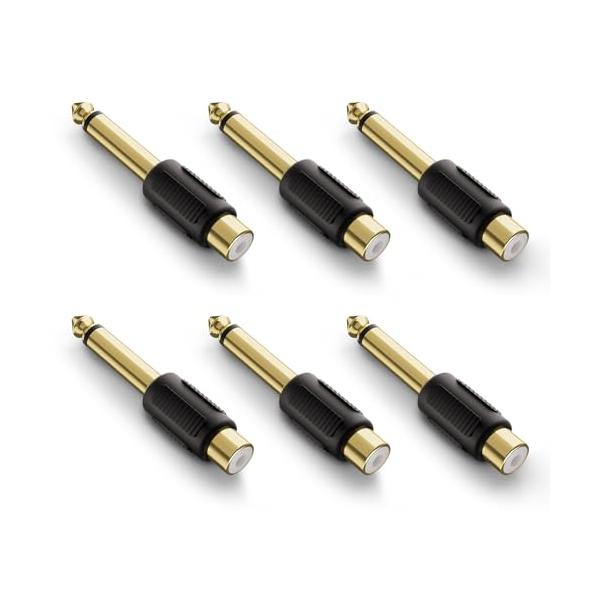 【商品概要】機能：6.35mmオスーRCAメスオーディオ変換アダプタです。2個セット。幅広い交換性：CDプレーヤー、パワーアンプ、スピーカー、ヤマハミキサー等6.35mm、RCA端子付きデバイスに対応できます。高品質：コネクタ端子は音質劣化...
