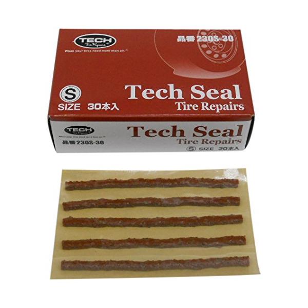 【商品概要】テックシールは強力粘着剤付にて加硫セメント不要、切れにくい乗用車・二輪チューブレスタイヤ（適正空気圧300kpa未満）用修理材テックシールSサイズは傷穴3ｍｍ以内に御使用ください【商品説明】【商品詳細】ブランド：TECH商品種別...
