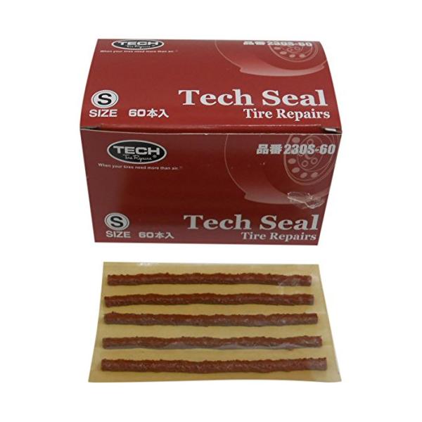 【商品概要】テックシールは強力粘着剤付にて加硫セメント不要、切れにくい乗用車・二輪チューブレスタイヤ（適正空気圧300kpa未満）用修理材テックシールSサイズは傷穴3ｍｍ以内に御使用ください【商品説明】【商品詳細】ブランド：TECH商品種別...