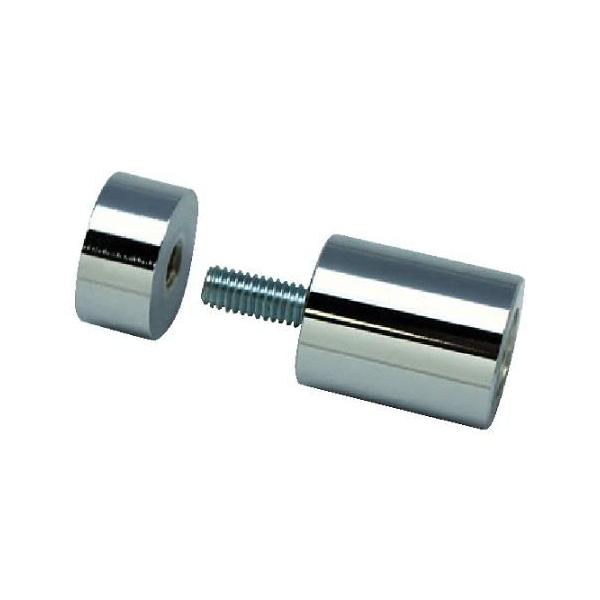 【商品概要】ナット頭部(mm)径×高さ:20×10胴部高さ(mm):25使用皿ビス径:4mm(別売)パッキン2枚付取付物穴径:8mm取付物厚さ:3~10mm本体:真鍮表面処理:クロームメッキ仕上げ●付属ねじ:スチール(ユニクロ仕上げ)●座金...