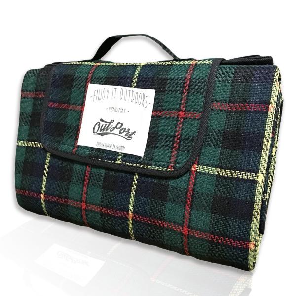 【商品概要】OutPortオリジナルレジャーシート200×200cmモデルです。200×200cmの大判サイズで３人以上ならこちら！適度な厚みで持ち運び、クッション性を両立！プリントではなく本当の織で肌触り、質感は◎！折り畳み式でベルト等の...