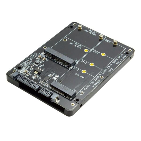 【商品概要】2イン1コンボ M.2 NGFF B-key &amp; mSATA SSD to SATA 3.0 アダプターコンバーターケースエンクロージャ。MSATAとNGFF SSDは同時に動作しません。アダプターはBキーまたはB/Mキ...