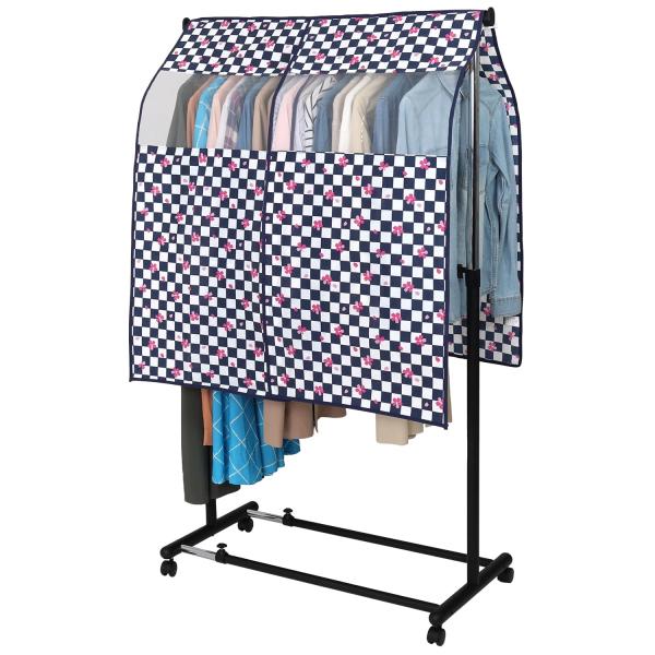 【商品概要】【商品仕様】:サイズ/約幅90×長さ110cm、カラー/ホワイト×ネイビー、柄/市松模様×さくら柄、内容/1枚、材質/ポリプロピレン・ポリエチレン【ハンガーラック用ほこり除けカバー】:ハンガーラックに掛けた衣類をほこりから守る、...