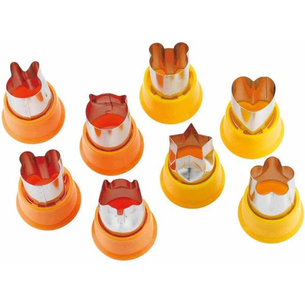 【商品概要】サイズ(約):外径3.9×高さ5cm (抜いた大きさ/約2.5×2.5cm)素材・材質:本体/18-8ステンレス、キャップ/ポリプロピレン (耐熱120度・耐冷-20度)生産国:日本セット内容:花・星・ハート・ぞう・うさぎ・ぶた...