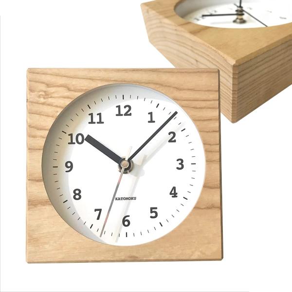 【商品概要】サイズ：140×140×47mm 重量：390g 材質：ホワイトアッシュ、アクリル、MDF 仕様：電波スイープムーブメント（連続秒針）付属品：壁掛け用ねじ、取扱説明書、保証書、単3電池1本【商品説明】「KATOMOKU Dual...