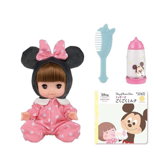 【商品概要】Disney対象年齢:18か月以上セット内容:・レミンのお人形(ミニーのカバーオール、おむつ):1・ミルクびん:1・くし:1・絵本(ミッキーとごくごくミルク):1ミルクびん、くしが付属し、基本的なお世話遊びが楽しめます。初めての...