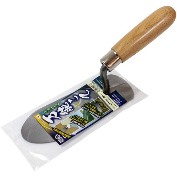 【商品概要】用途：モルタル（インスタントセメント）を『混ぜる』、『すくう』、『塗りつける』、『掃除する（すくい上げ）』。1丁で多用途に使えます！サイズ/鏝面：約53mmX160mm、全体：高さ100mmX幅53mmX奥行225mm重さ：15...