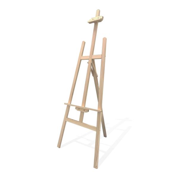 【商品概要】【使用時サイズ】幅550×高さ1450×奥行600mm【対応パネル】 高さ：1050mm　厚み：30mm　【本体重量】2.3kg 　【素材】木製（ナチュラル）天然松で作られており、安定した3脚構造の木製イーゼルです。耐久性、丈夫...