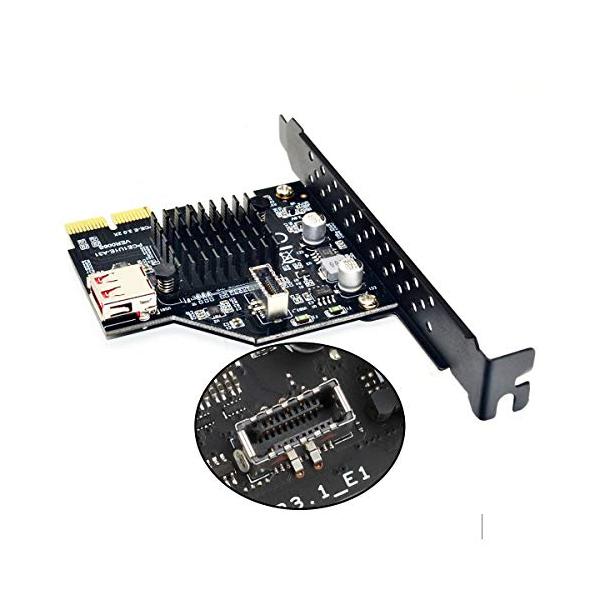 【商品概要】Connector1：USB 2.0ソケットConnector2：USB 3.1フロントパネルヘッダーこのアダプターは、マザーボードで使用可能なPCI-EをUSB 3.1ヘッダーに変換するコンバーターです。したがって、ハウジング...