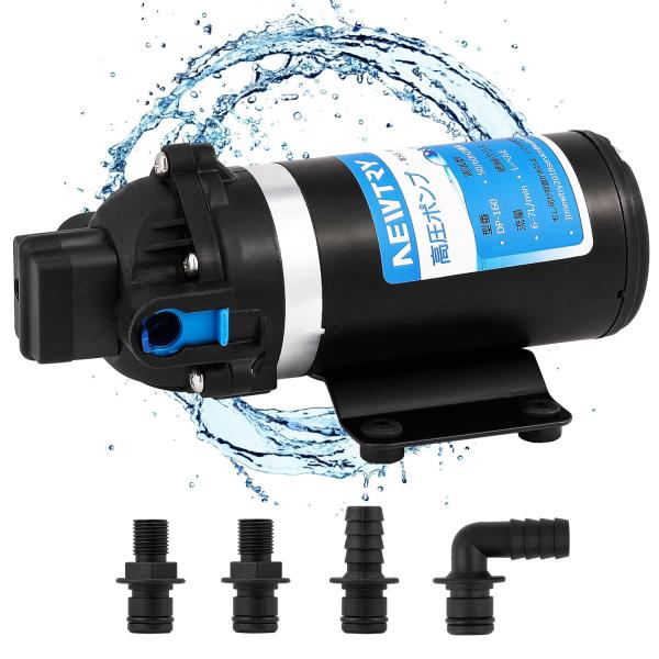 【商品概要】【仕様】電圧：DC 24V // 電流：4.1 A // パワー：98W // 流量：6.0L/min // 吸引範囲：水平3m、垂直2m // 揚程：110m // 停止圧力：160Psi/11Bar【特徴】1.低騒音2.低電...