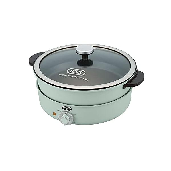 【商品概要】簡単・お手軽にお鍋が楽しめる卓上の電気グリル鍋！ お鍋の中に入れて使う“内鍋”を使えば、チーズフォンデュや火鍋などの２色鍋が楽しめます。 煮る、焼く、炊く、蒸すと様々な場面で大活躍！家族での食卓やホームパーティまで3.5リットル...