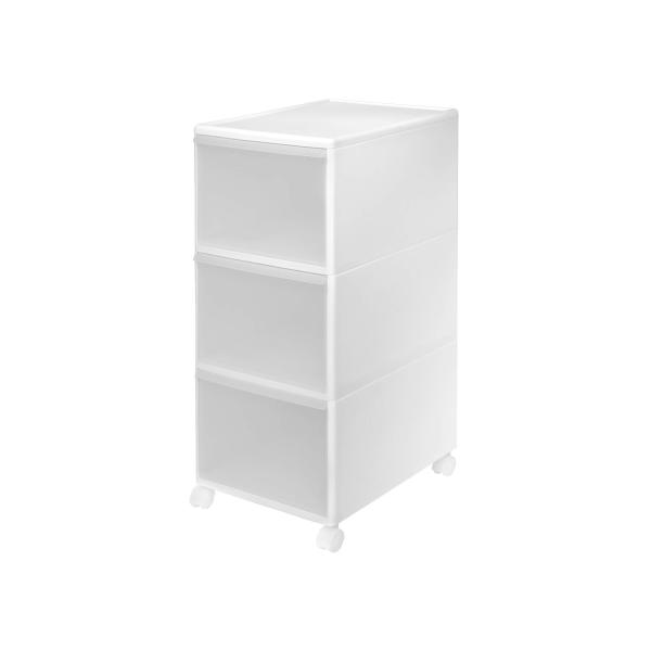 【商品概要】本体サイズ:約幅34x奥46.5x高83cm内寸:約幅30x奥43.5x高21.4cm (1段当たり)重量:約7,3kg耐荷重:10.0kg/引出し(1段当たり) 2.5kg/天板 20kg/最下段耐荷重素材・材質:本体/ポリプ...