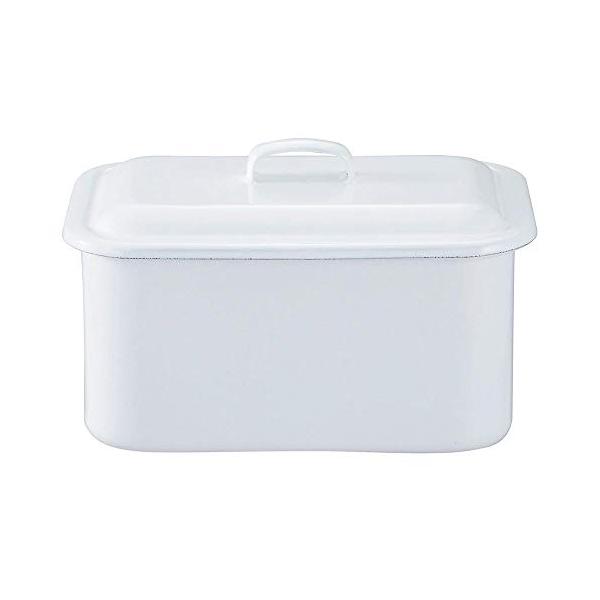 【商品概要】サイズ:25.5×16×15cm本体重量:1220（蓋：340g + 本体：880g）素材・材質:ほうろう用鋼板（表面加工：ほうろう）生産国:日本ホーロー製のストッカーですお米やパンの保存などにおすすめシンプルなホワイトカラーは...