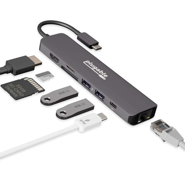 【商品概要】7 ポートによる拡張性 - 1 つの USB-C ポートまたは Thunderbolt 3 ポートを、7 ポートに拡張することができます。 この USB-C ハブには、USB 3.0 ポート x 2、ギガビット・イーサネットポー...