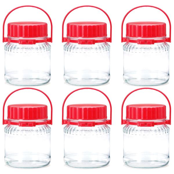 【商品概要】本体サイズ:約φ11.0×18.5cm(1個あたり)、最大径約15.3cm本体重量:約5400g素材・材質:(本体)ソーダライムガラス、(外ブタ)ポリプロピレン樹脂、(内ブタ)ポリエチレン樹脂、(ハンドル)ポリプロピレン樹脂、(...