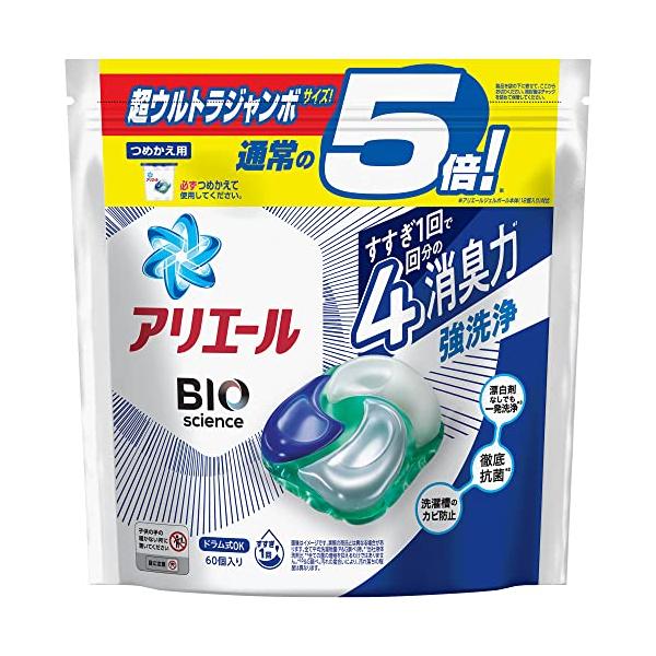 【商品概要】ジェルボール4D 強洗浄でハジける洗浄力!諦めていた沈着汚れやエリそで汚れも漂白剤なしで一発洗浄! * (*P&amp;G調べ。汚れの度合いにより、汚れ落ちの程度は異なります。)もちろん徹底抗菌* (*全ての菌の増殖を抑えるわけ...