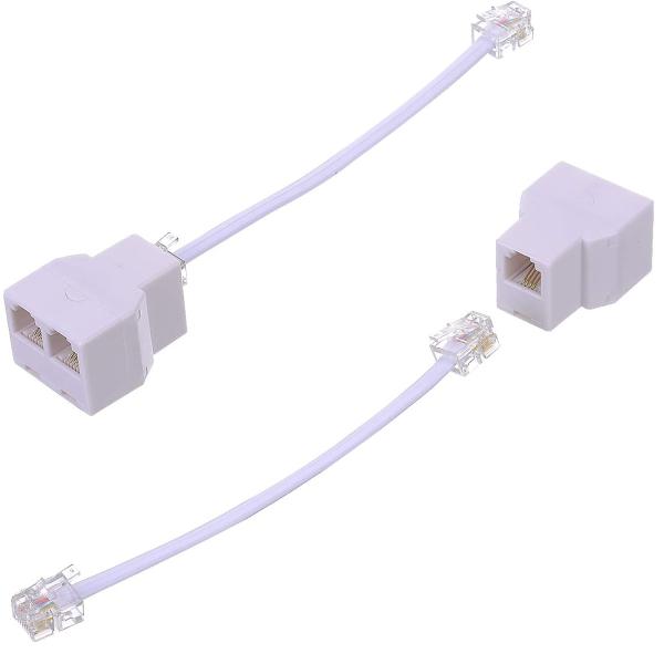 【商品概要】製品名：電話アダプター；タイプ：RJ11 6P4Cオス―2メスソケット RJ11 6P4Cオスto二重6P4Cメス電話アダプタケーブル。RJ11電話スプリッターは、電話、ファックス、モデム、留守番のような2つのデバイスをを壁のジ...