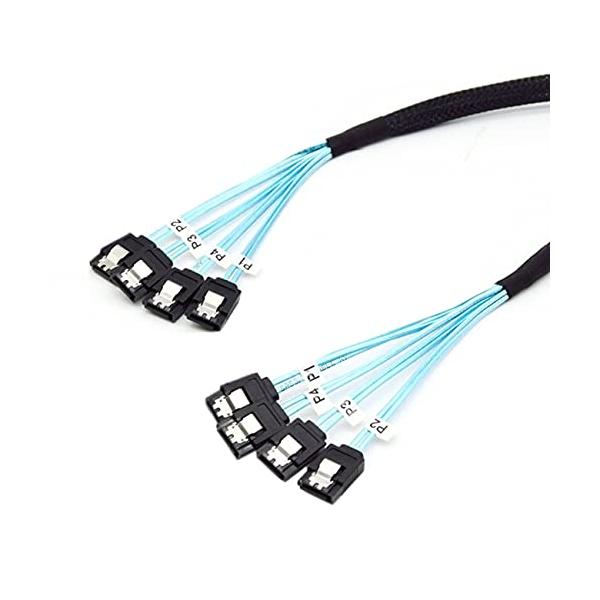 【商品概要】NFHK 内蔵SAS 4Sataホスト4 SATA 7ピン??ターゲットハードディスク6Gbpsデータケーブル50cmSATAケーブル構成は、6Gb / sSAS仕様に適合しています。このSATAケーブルを使用すると、最大4台の...